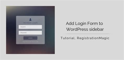 How To Add Login Form To Wordpress Sidebar Registrationmagic