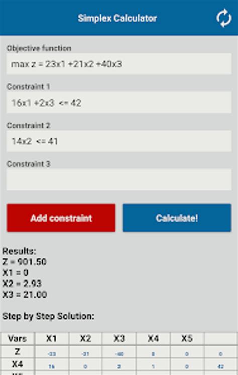 Simplex Calculator For Android Download