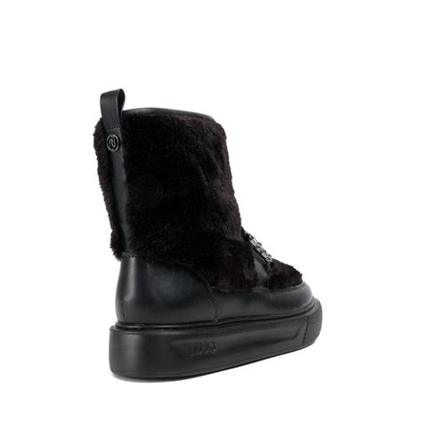 Liu Jo Kylie 21 Sporting Boot Fur Calf Leather Pad Blac D3425 Astra