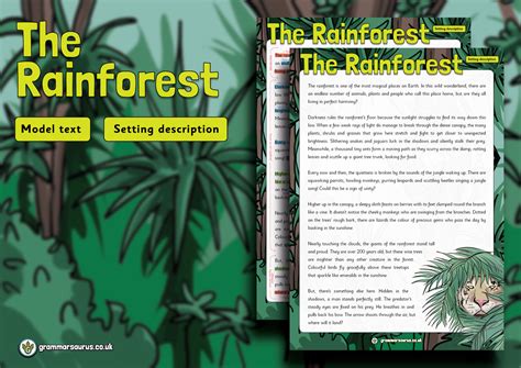 Year 2 Model Text Setting Description The Rainforest Grammarsaurus