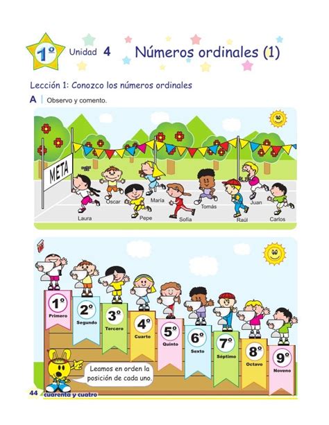 Numeros Ordinales Para Niños De Primer Grado Nnoa