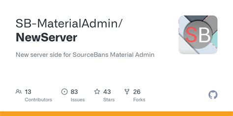 GitHub SB MaterialAdmin NewServer New Server Side For SourceBans Material Admin