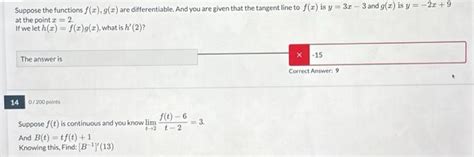 solved suppose the functions f x g x are differentiable