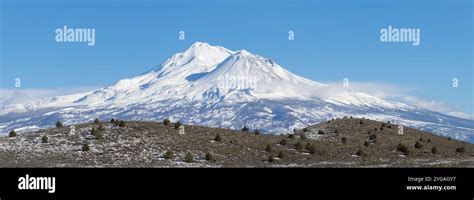 California Mount Shasta Volcanic Mountain At The Southern Edge Of The