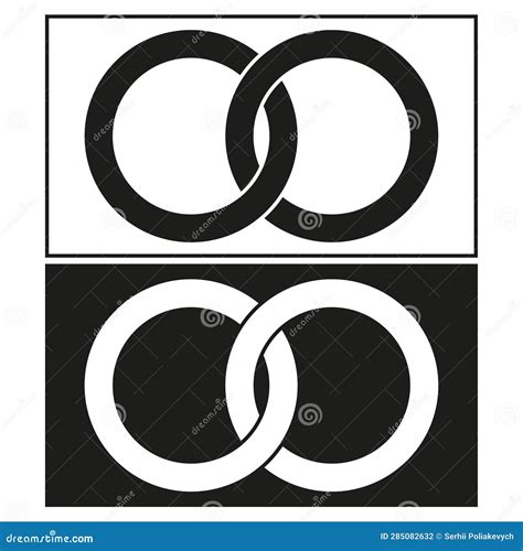 Interlocking Circles Connection Concept Icon Rings Abstract Icon Vector Illustration Eps 10