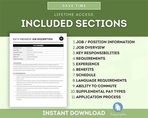 Data Engineer Job Description Template Data Engineering