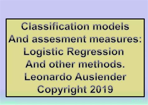 classification methods and assessment pdf