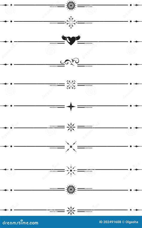 Decorative Delimiter Text Breaks Set Stock Vector Illustration Of