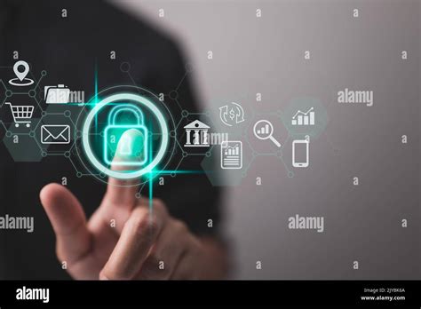 Cybersecurity And Privacy Ideas Are Used To Safeguard Data The Lock Icon And Internet Network