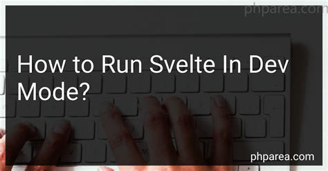 How To Run Svelte In Dev Mode In 2025