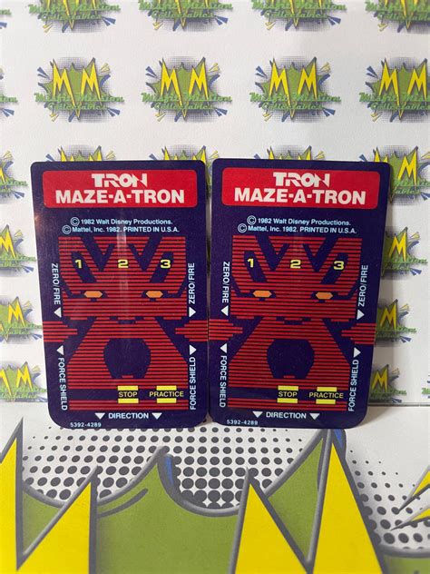 Vintage 1982 Mattel Intellivision Controller Overlay Tron Maze A Tron