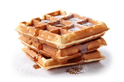 Premium AI Image Belgian Waffles White Background