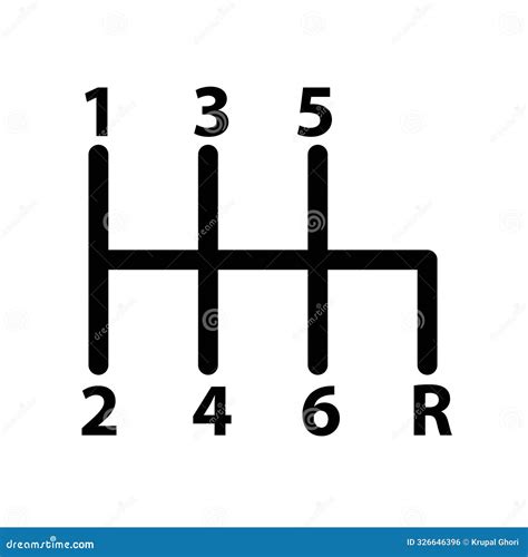 Car Manual Shift Lever Linear Logo Mark In Black And White Stock Vector