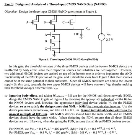 Part 1 Design And Analysis Of A Three Input Cmos Nand Gate Nand3