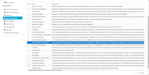 Service Features Call Forwarding Not Reachable