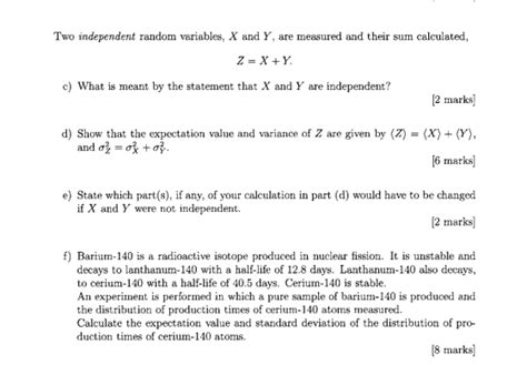 Can Someone Pls Answer Part Def Two Independent Random Variables X