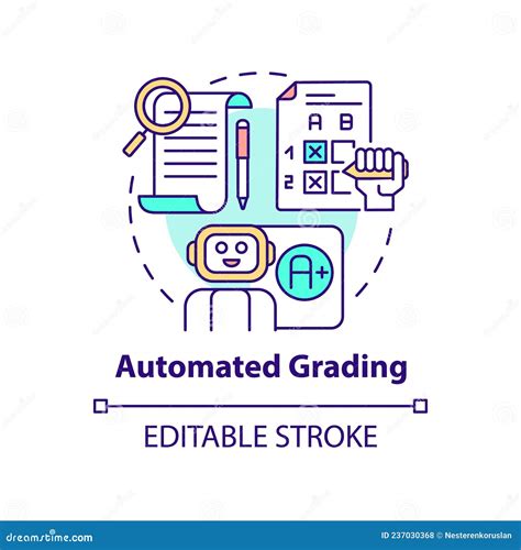 Automated Grading Blue Concept Icon Vector Illustration Cartoondealer