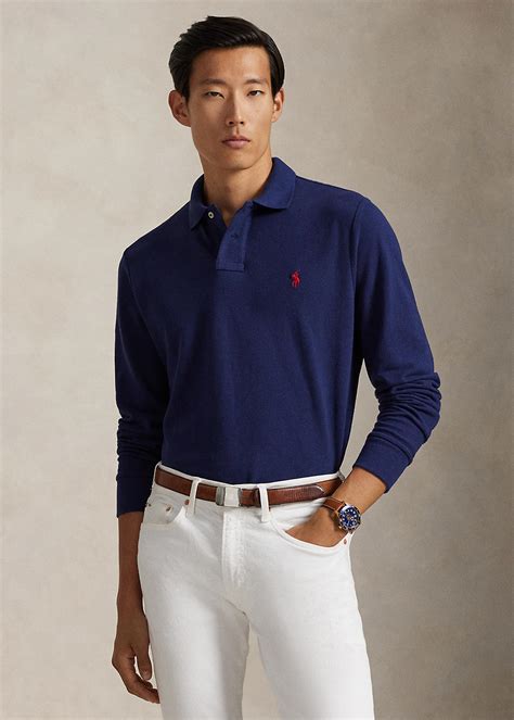 Custom Slim Fit Mesh Polo Shirt For Men Ralph Lauren® In