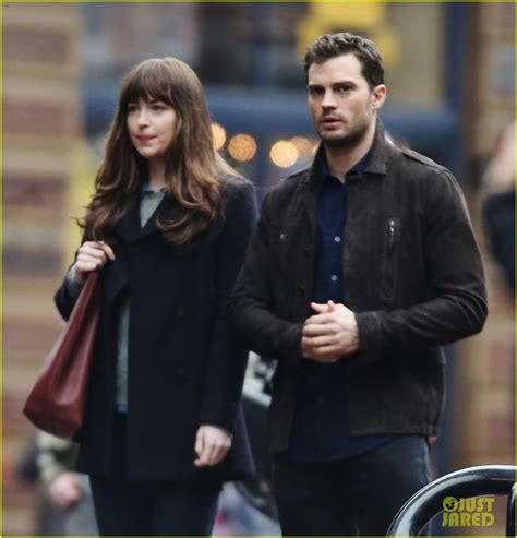 Dakota Johnson And Jamie Dornan Hold Hands On Fifty Shades Darker Set