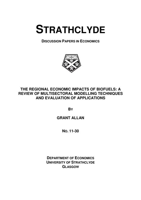 Pdf The Regional Economic Impacts Of Biofuels A Review Of