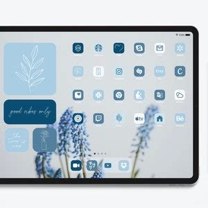 Aesthetic Blue App Icon Pack IPad Theme Wallpapers Widgets With White App Icons For IPad