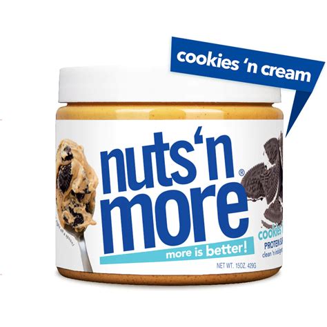 Nuts N More High Protein Spread Cookies N Cream 16 Oz Low Carb