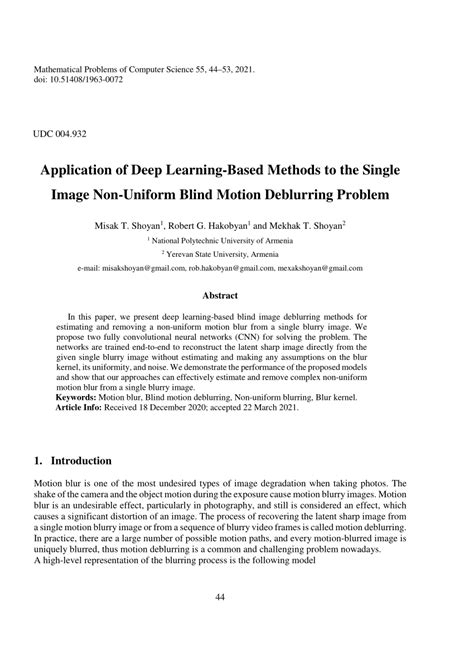Pdf Application Of Deep Learning Based Methods To The Single Image
