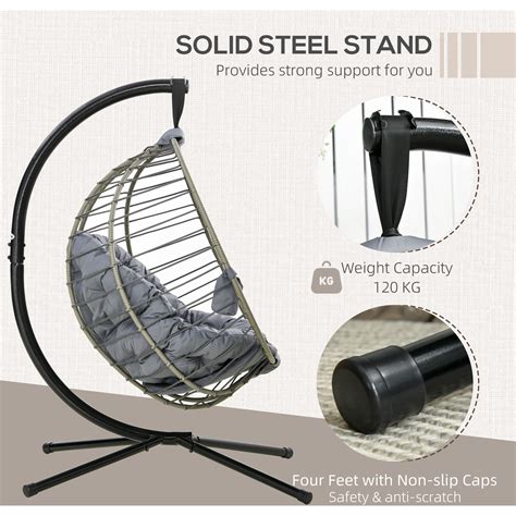 Cushioned Hanging Pe Rattan Swing Chair
