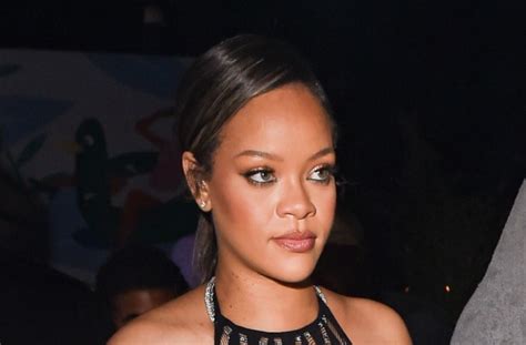 Rihanna Bares Baby Bump In Bright Lingerie Set