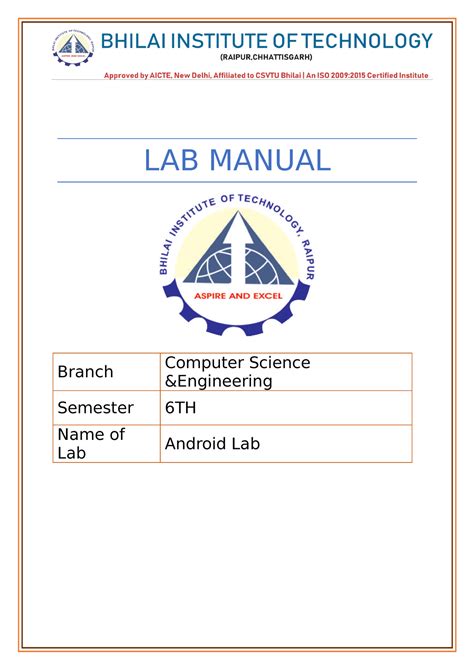 Aicte Format CSE 7th Sem Android Lab B Tech Computer Science And