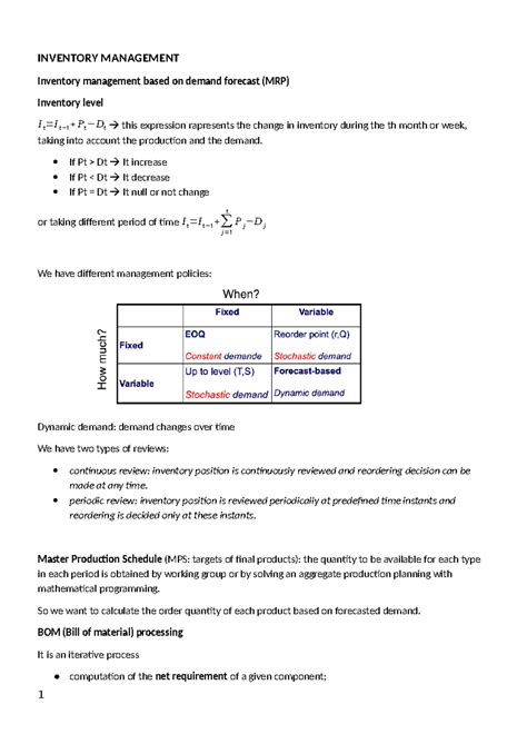 Inventory Management Notes Inventory Management Inventory Management
