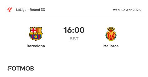 Barcelona Vs Mallorca Live Score Predicted Lineups And H2h Stats
