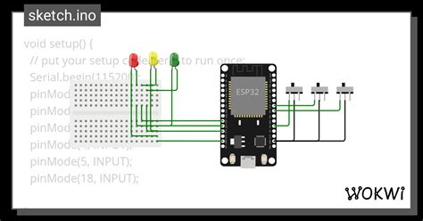 Traffic Light Wokwi Esp32 Stm32 Arduino Simulator