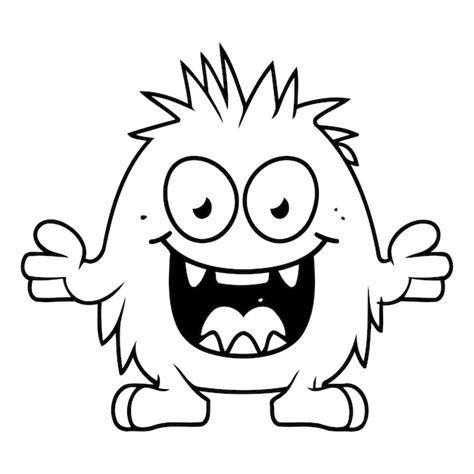 Monstre De Dessin Animé Drôle Illustration Vectorielle Caractère De