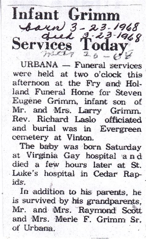 Steven Eugene Grimm 1968 1968 Find A Grave Memorial