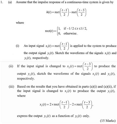 Solved A Assume That The Impulse Response Of A Chegg