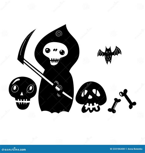 Skull Ripper Logo Mascot Design Cartoon Vector