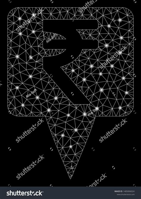 Glowing Mesh Rupee Map Pointer Sparkle Stock Vector Royalty Free 1485896024 Shutterstock