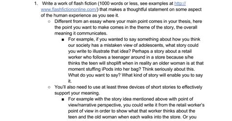 Short Story Summative Assessment Google Docs