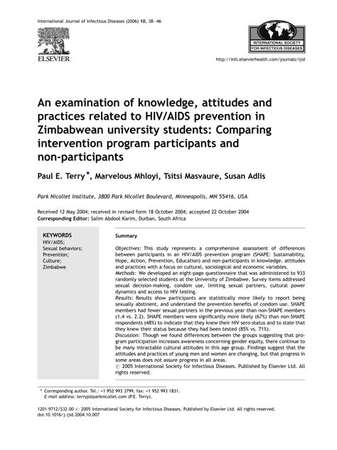 Pdf An Examination Of Knowledge Attitudes And Practices Related To