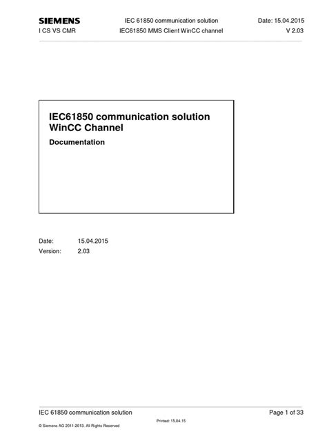 Wincc Iec61850 Documentation General Pdf Microsoft Windows Usb