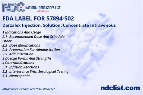 Fda Label For Darzalex Injection Solution Concentrate Intravenous Indications Usage