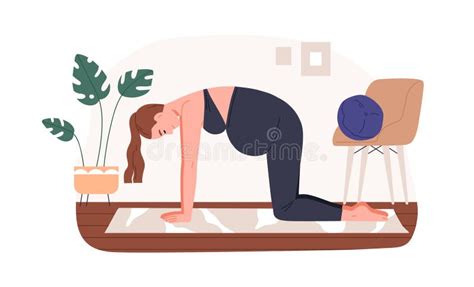 Cat Cow Yoga Pose Stock Illustrations 56 Cat Cow Yoga Pose Stock