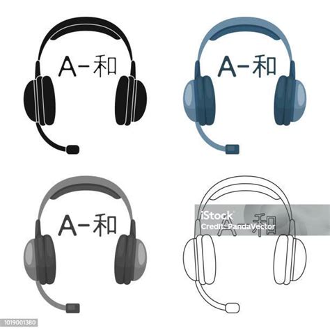 흰색 배경에 고립 된 만화 스타일에 번역기 아이콘 헤드폰 통역 및 번역기 기호 스톡 벡터 일러스트 레이 션 웹 관광객에 대한 스톡 벡터 아트 및 기타 이미지 Istock