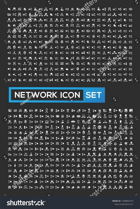 Database Network Vector Icon Set Stock Vector Royalty Free 1448869319 Shutterstock