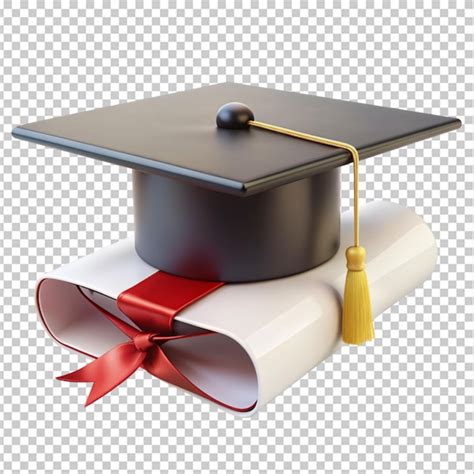 3d Render Graduation Cap With Diploma Certificate Premium Ai Generated Psd