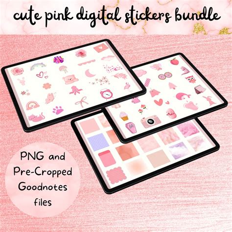 Cute Pink Stickers Digital Download Pink Digital Stickers Digital