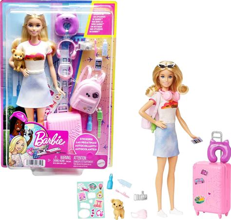 Barbie Set Da Viaggio Malibu Bambola E Accessori Con Cagnolino E