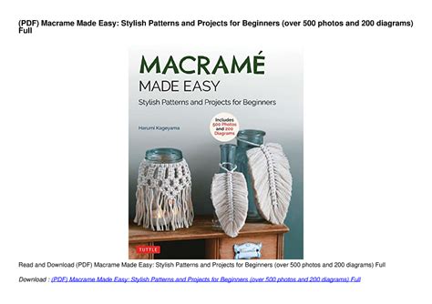 PDF Macrame Made Easy Stylish Patterns And Projects For Beginners Over P Studocu