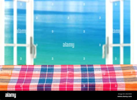 Empty Table Product Empty Wooden Table Covered With A Colorful